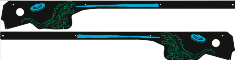Godzilla Side Rails armor LE clone style mod for Stern pinball machine ...