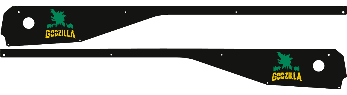 Godzilla Side Rails armor mod for Stern pinball machine 0779 - Lighted ...