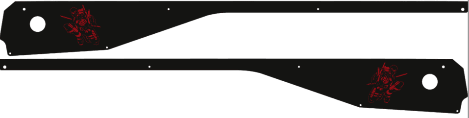Deadpool Side Rails armor mod for Stern pinball machine 0458 - Lighted ...