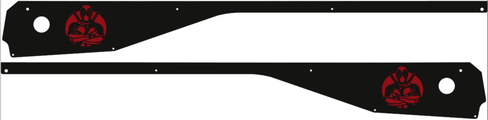 Deadpool Side Rails armor mod for Stern pinball machine 0459 - Lighted ...
