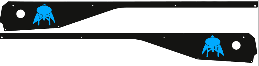 Star Trek Side Rails armor mod for Stern pinball machine 1475 - Lighted ...