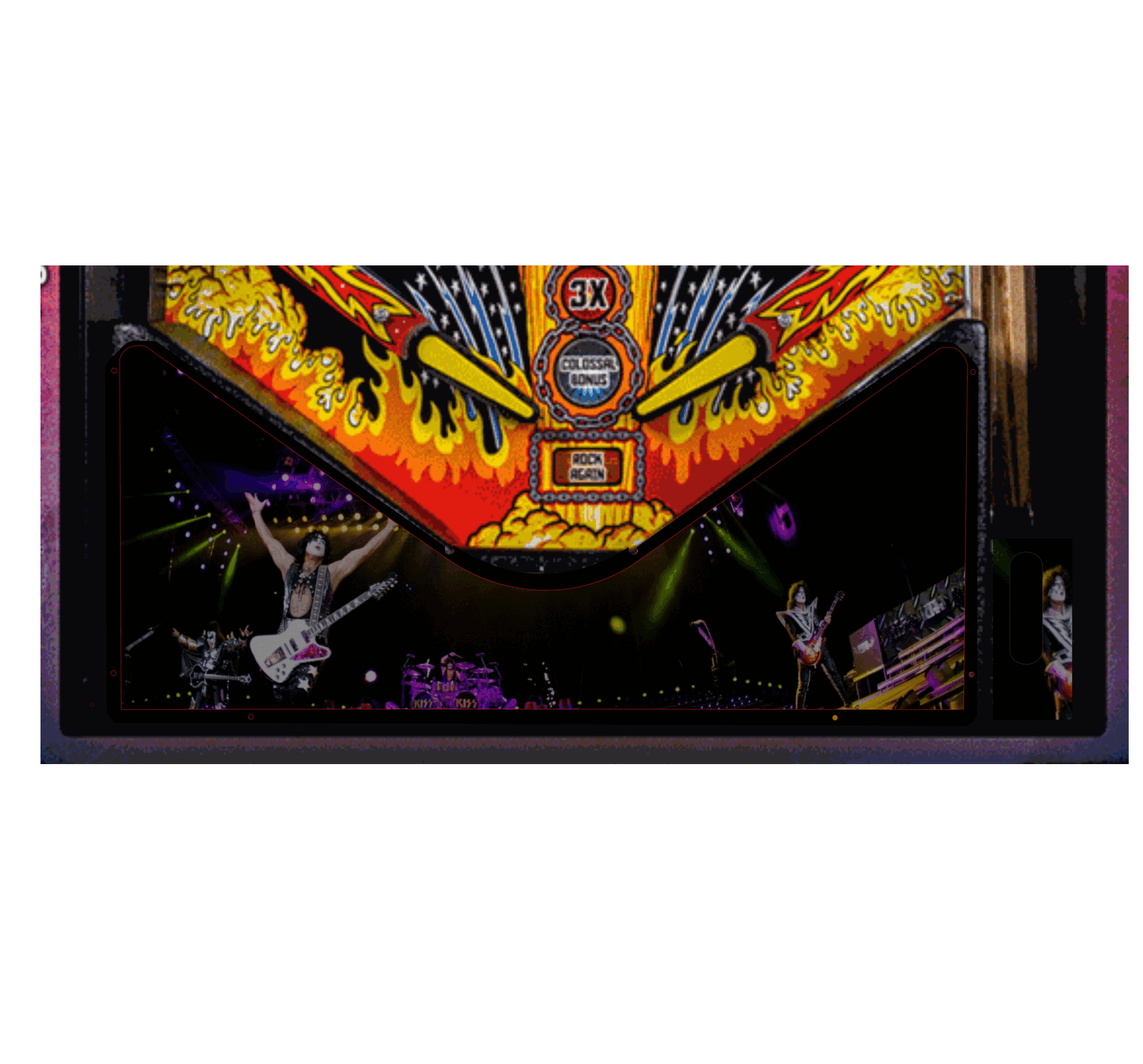 Kiss live Lighted Pinball Apron/Arch 0071 - Lighted Pinball Mods