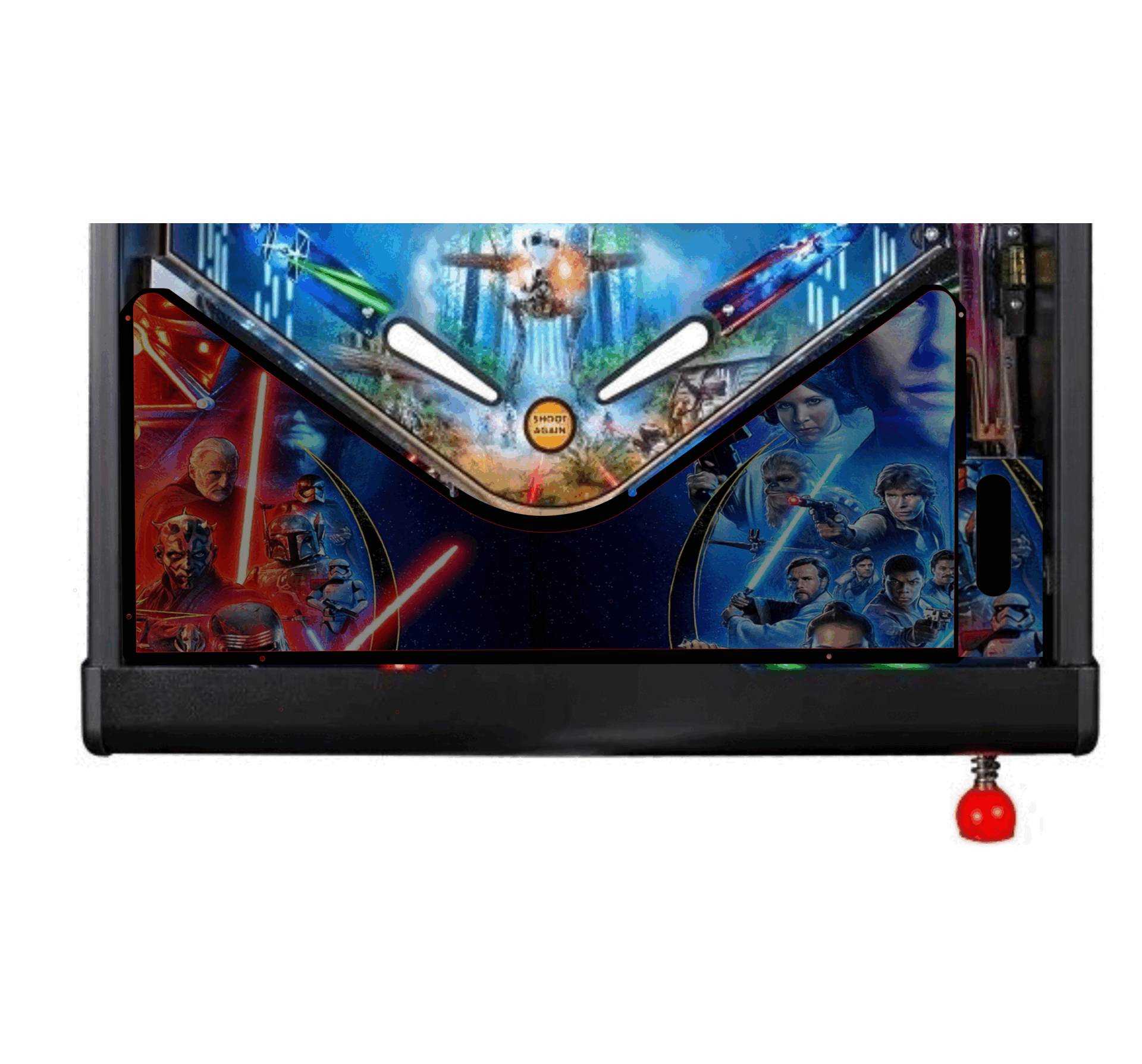 Star Wars red-blue Lighted Pinball Apron/Arch 0103 - Lighted Pinball Mods