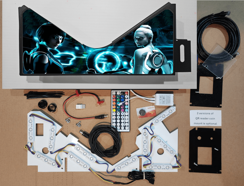 Tron blue Lighted Pinball Apron/Arch 0148 - Lighted Pinball Mods